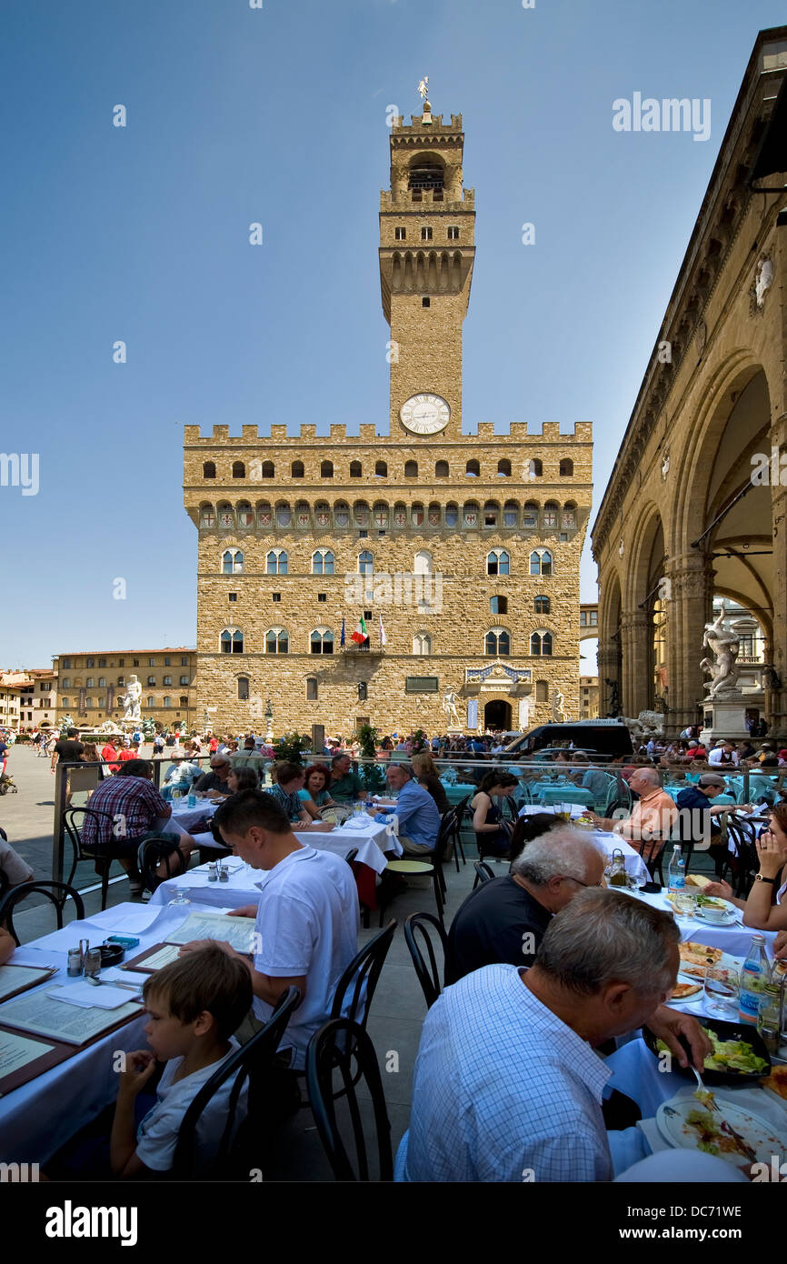 Italy, Tuscany, Florence, Piazza della Signoria, Signoria town square ...