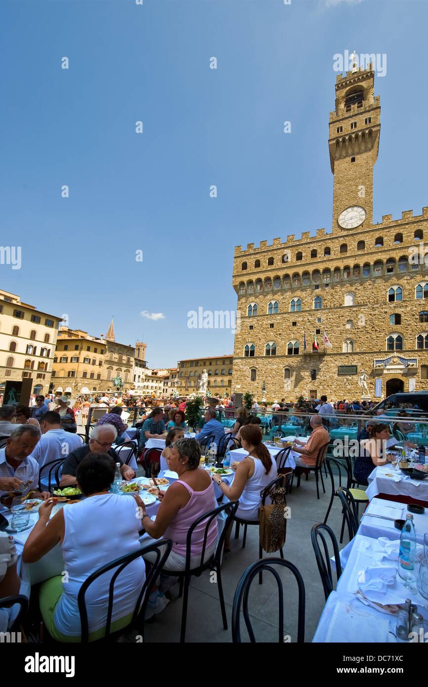 Italy, Tuscany, Florence, Piazza della Signoria, Signoria town square ...