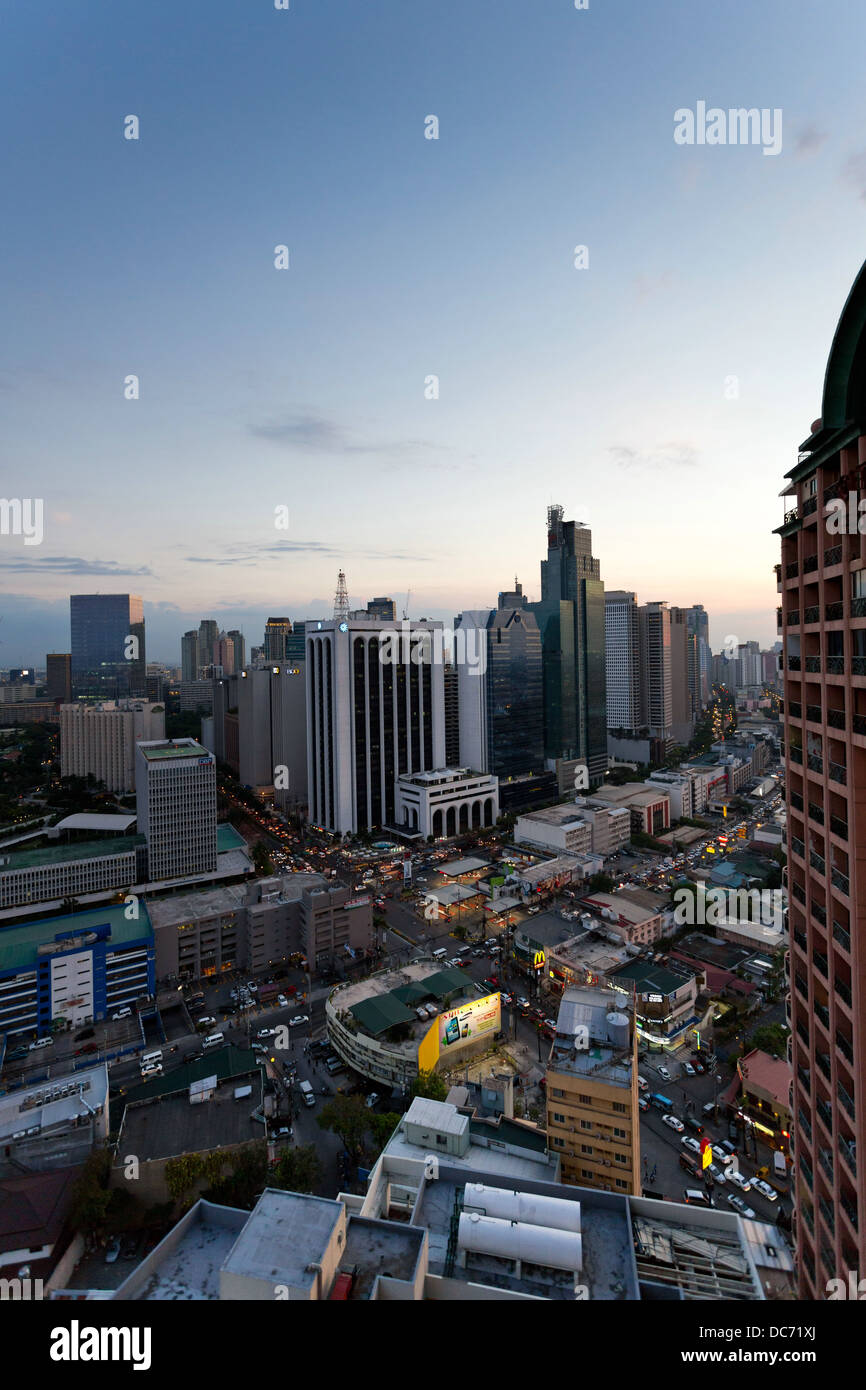 View over Makati City in Metro Manila at Sunset, Philippines Stock ...