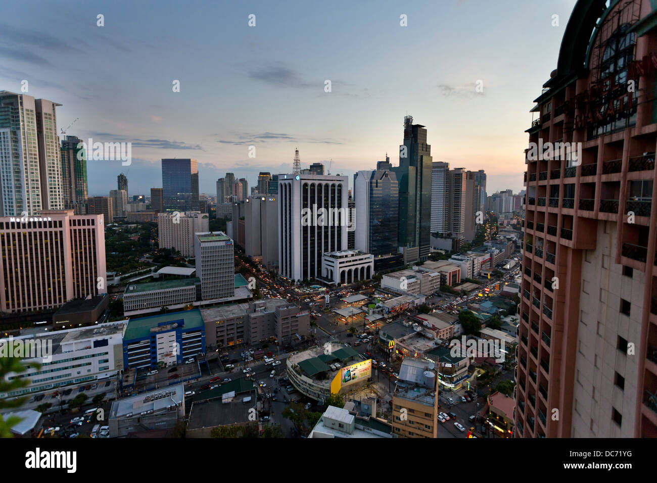 View over Makati City in Metro Manila at Sunset, Philippines Stock ...