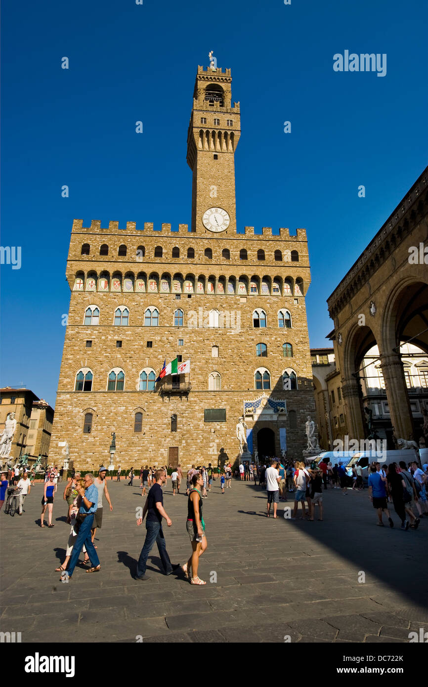 Italy, Tuscany, Florence, Piazza della Signoria, Signoria town square ...