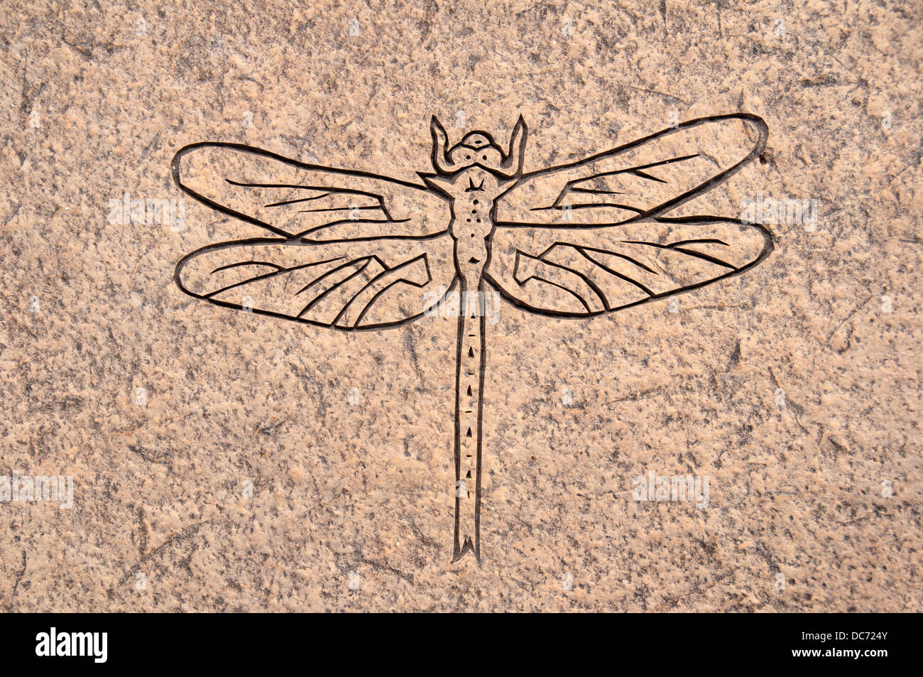 Engraved stone slab at the Forsinard Flows RSPB nature reserve ...