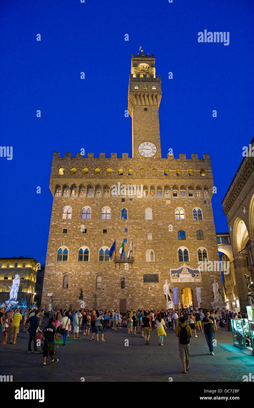 Italy, Tuscany, Florence, Piazza della Signoria, Signoria town square ...