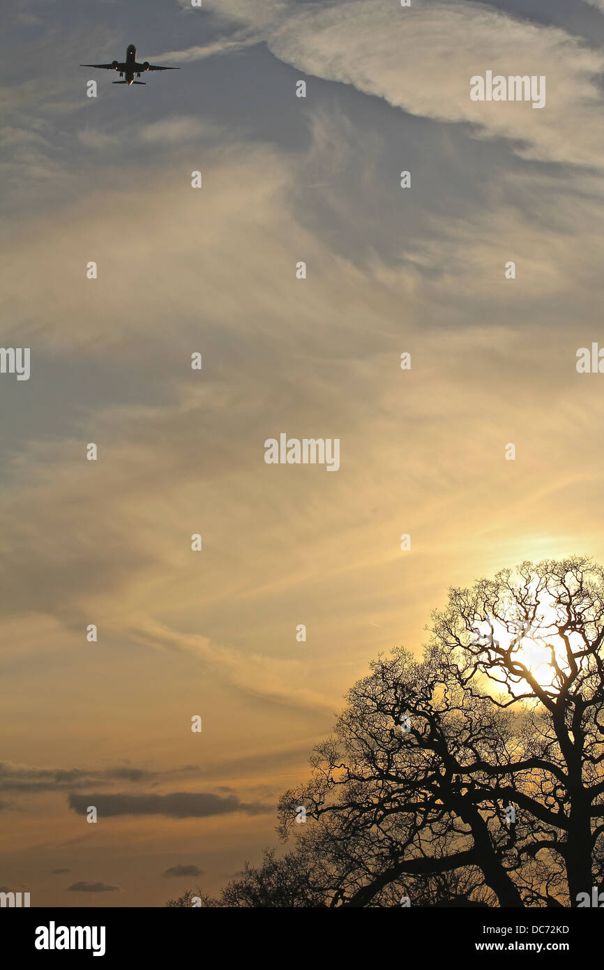 Sky with plane hi-res stock photography and images - Alamy