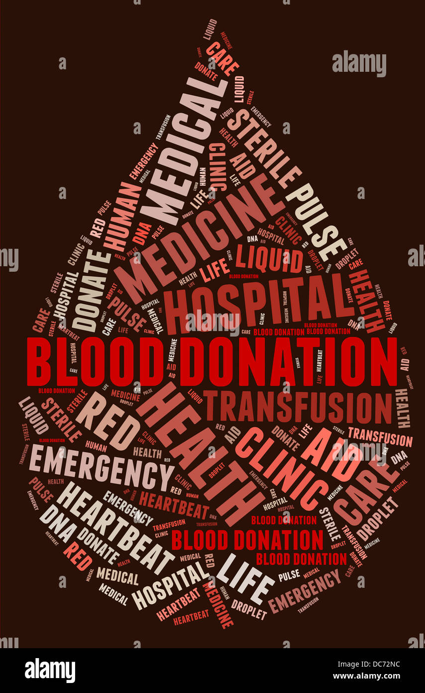 Blood donation pictogram with blood red wordings on red background ...