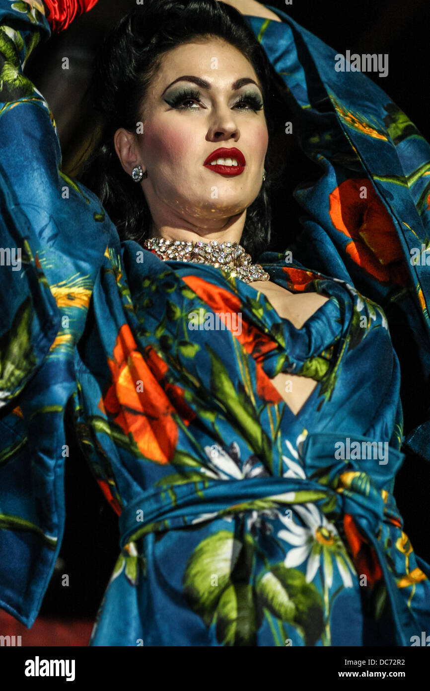 Lou Lou D'Vil (FIN) performs at the BURLESQUE DE LUX event during the ...