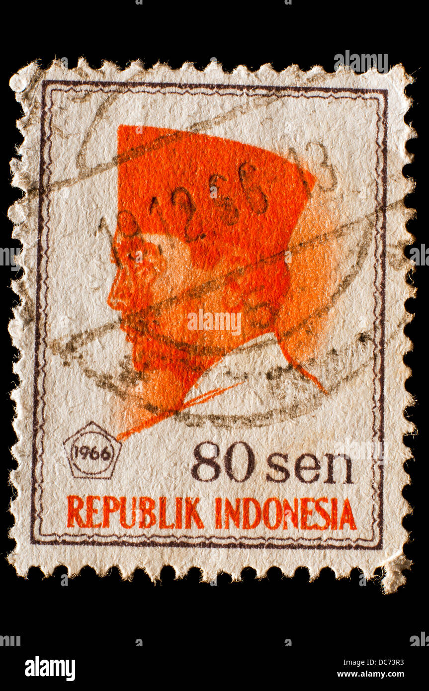 old Indonesia postage stamp Stock Photo - Alamy