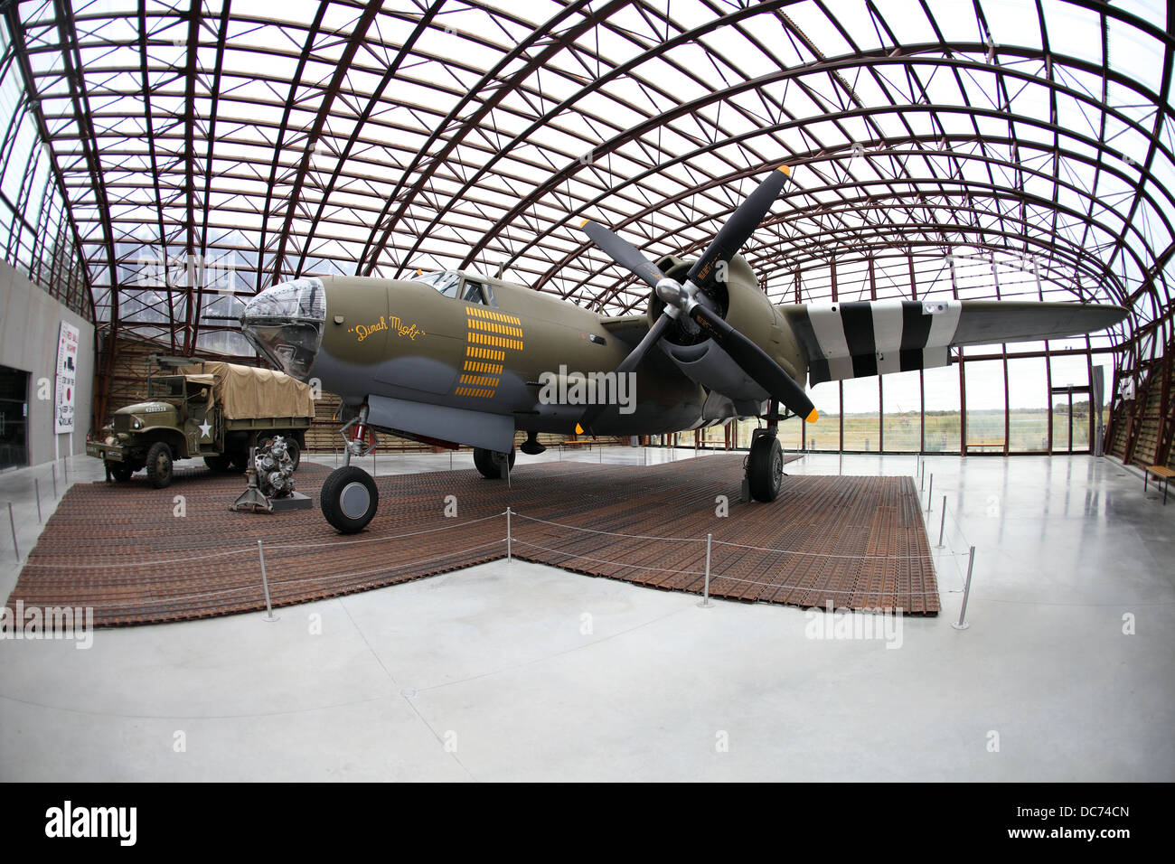 Bomber with D-Day markings, exhibit at the Museum at Utah Beach ...