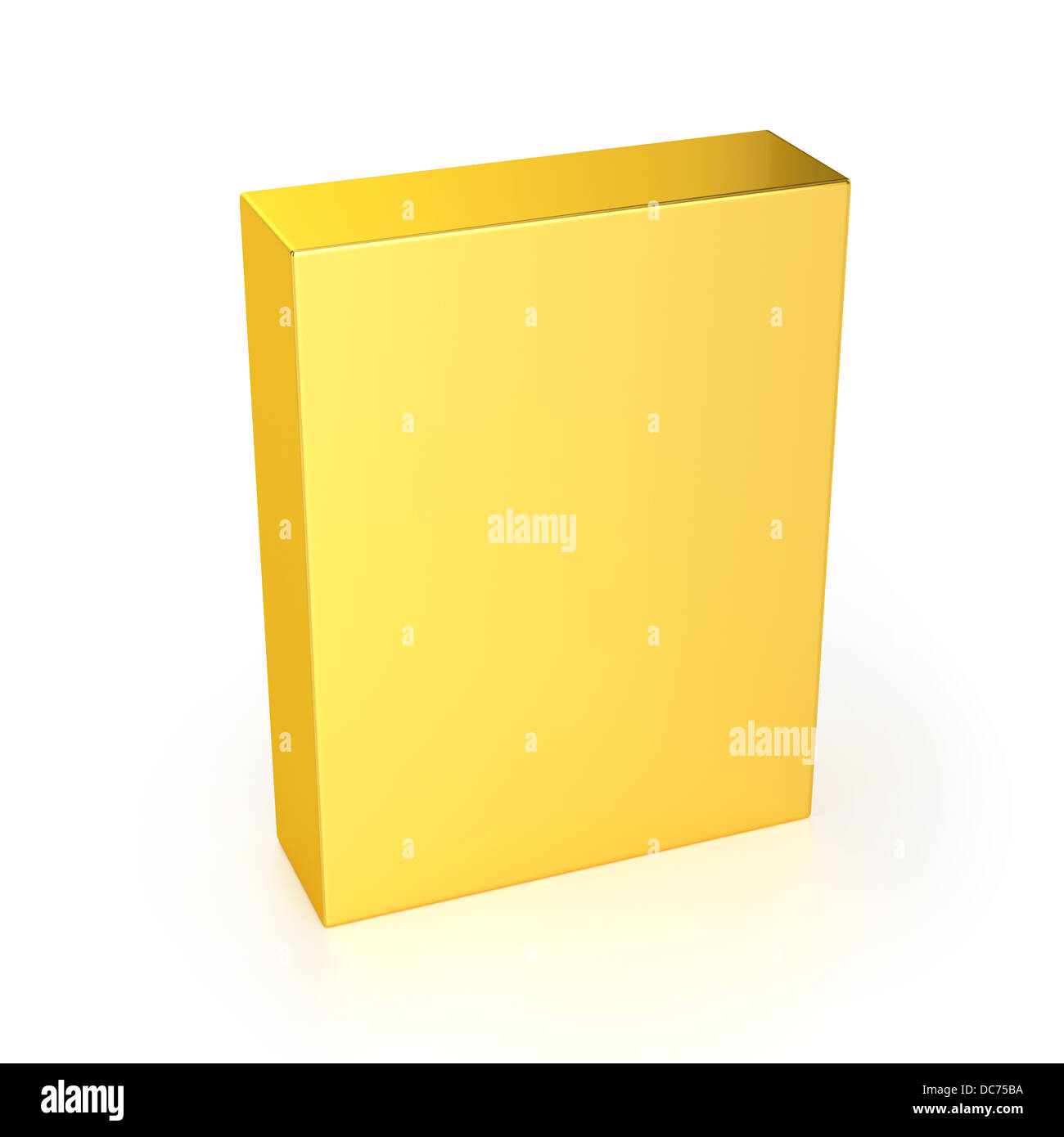 3D Blank Golden Box - On White Background Stock Photo - Alamy