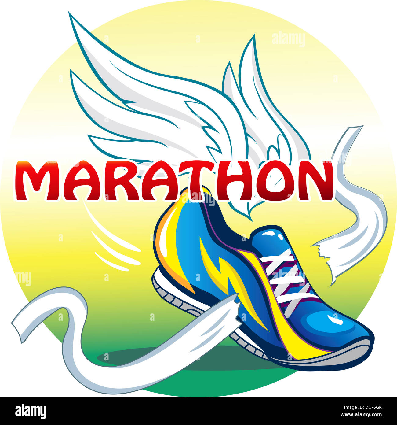 vector illustartion of the emblem of the marathon in original style ...