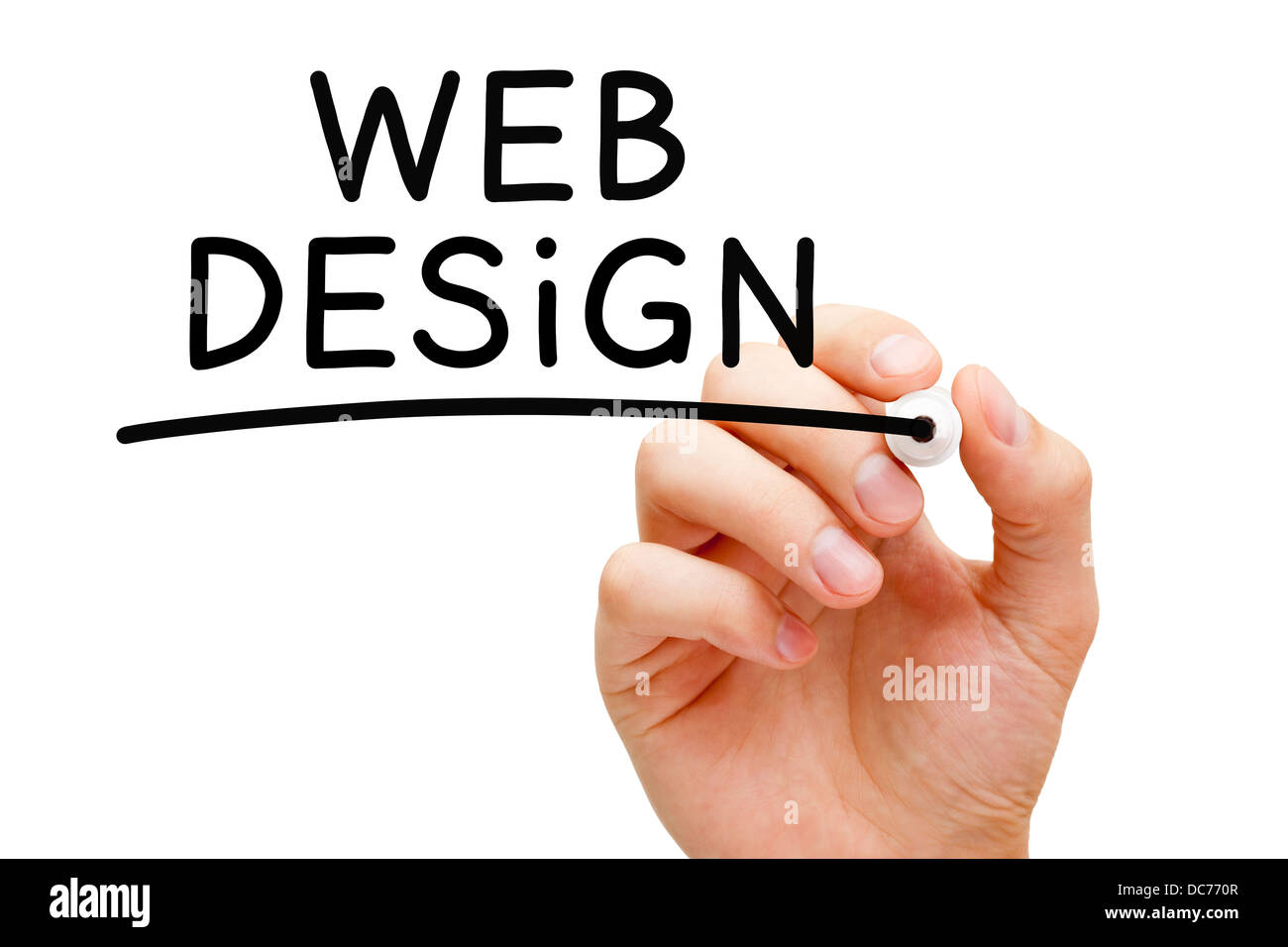Hand writing Web Design with black marker on transparent wipe board ... Hand writing Web Design with black marker on transparent wipe board ...