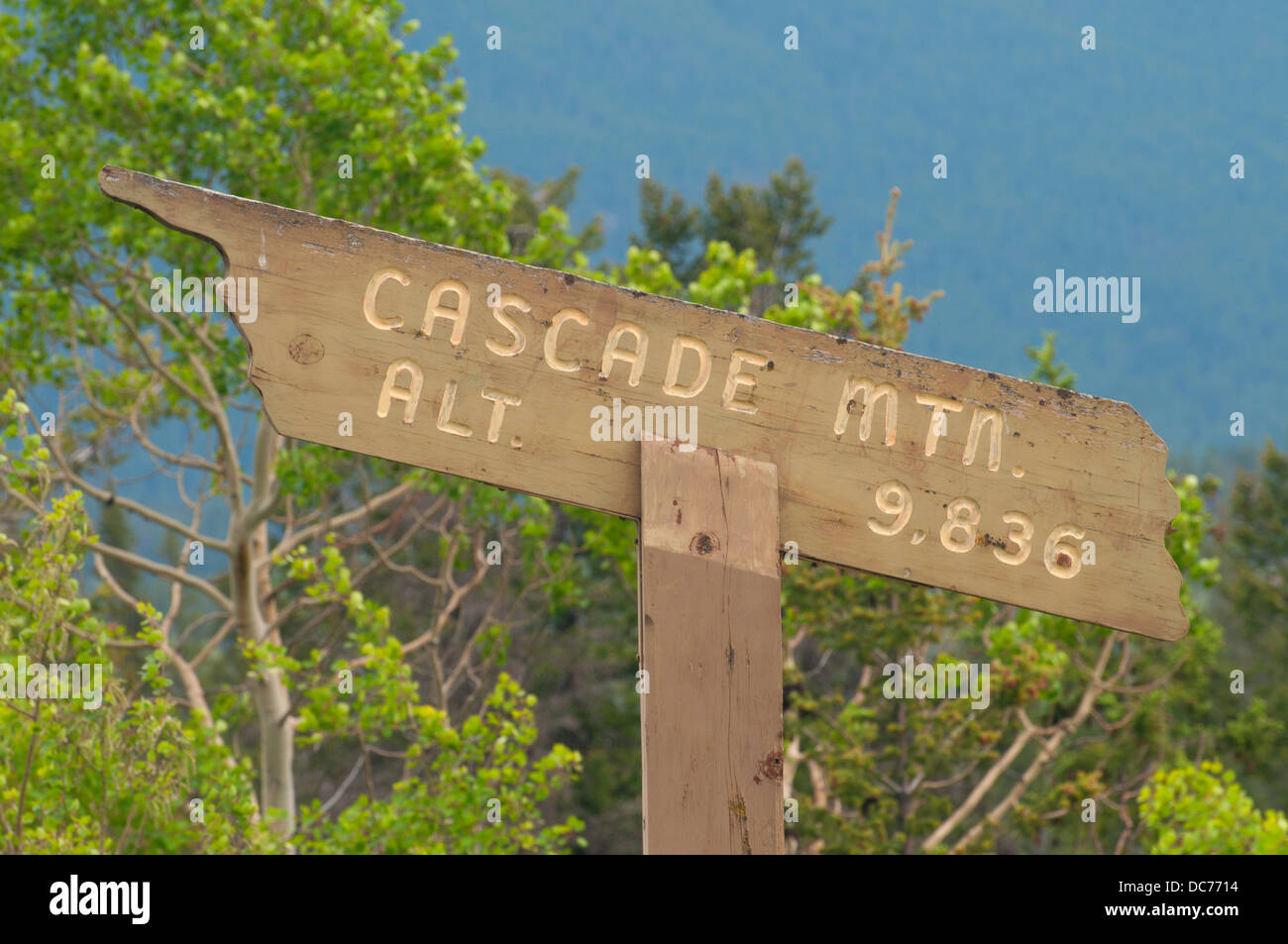 Mountain identification sign, Banff National Park, Alberta, Canada ...