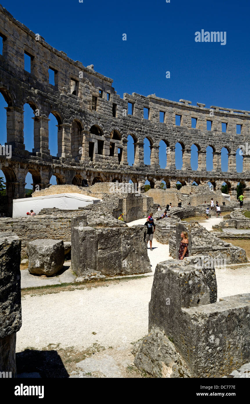 Pula Arena Istria Adriatic Sea Croatia Europe walls Stock Photo - Alamy