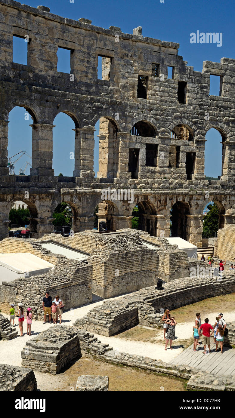 Pula Arena Istria Adriatic Sea Croatia Europe walls Stock Photo - Alamy