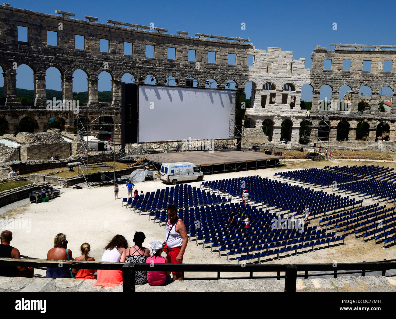 Pula Arena Istria Adriatic Sea Croatia Europe walls Stock Photo - Alamy