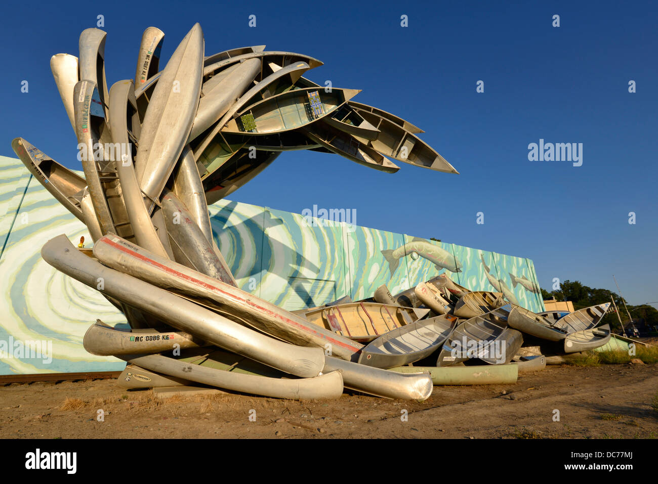 Canoe Wave sculpture, by Christopher Fennell, in Lewiston, Idaho.l ...