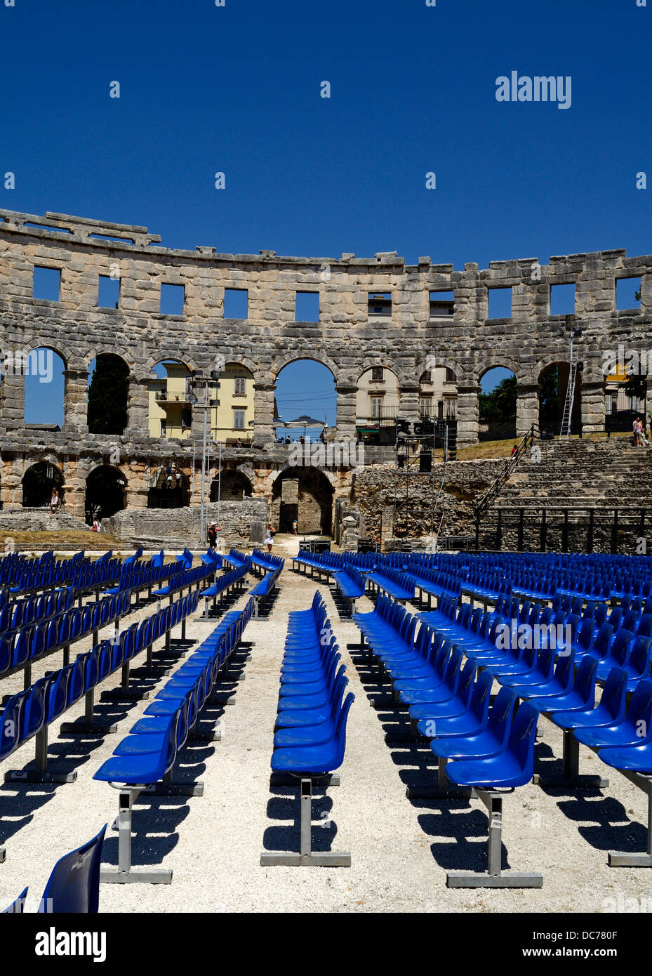 Pula Arena Istria Adriatic Sea Croatia Europe walls Stock Photo - Alamy