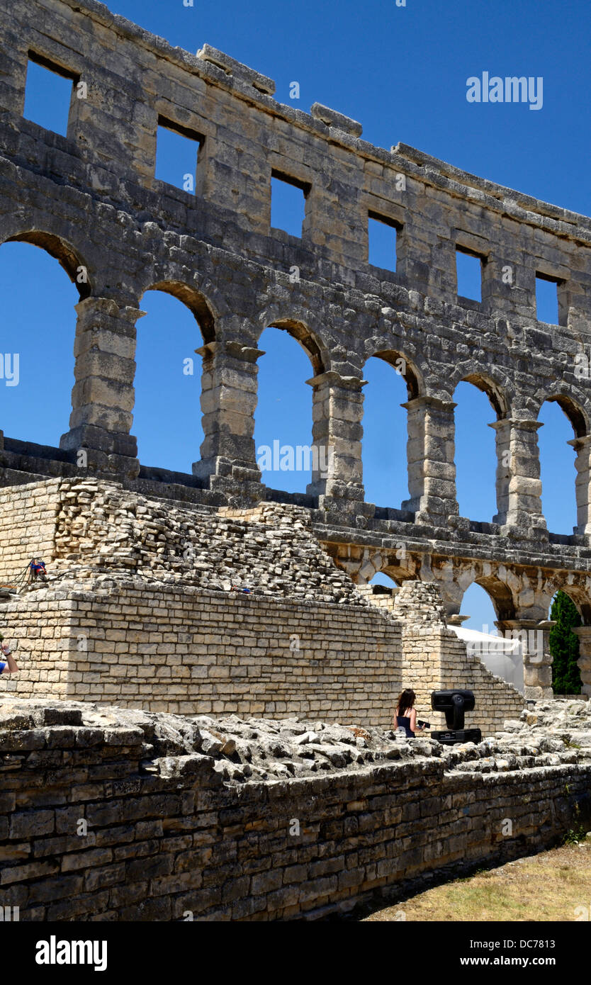 Pula Arena Istria Adriatic Sea Croatia Europe walls Stock Photo - Alamy