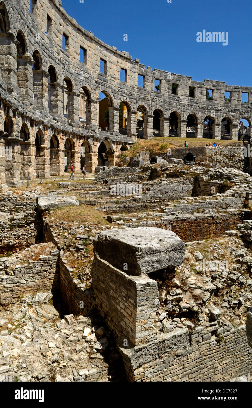 Pula Arena Istria Adriatic Sea Croatia Europe walls Stock Photo - Alamy