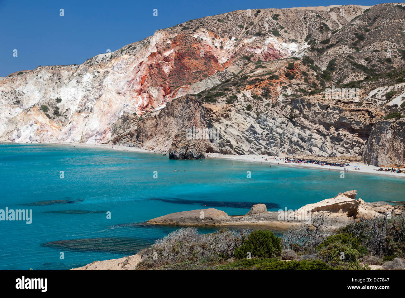 Firiplaka beach in Milos island. Cyclades islands, Greece Stock Photo ...