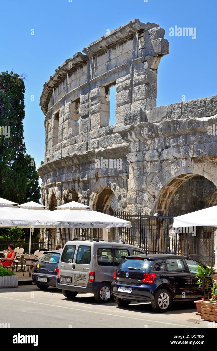 Pula Arena Istria Adriatic Sea Croatia Europe walls Stock Photo - Alamy