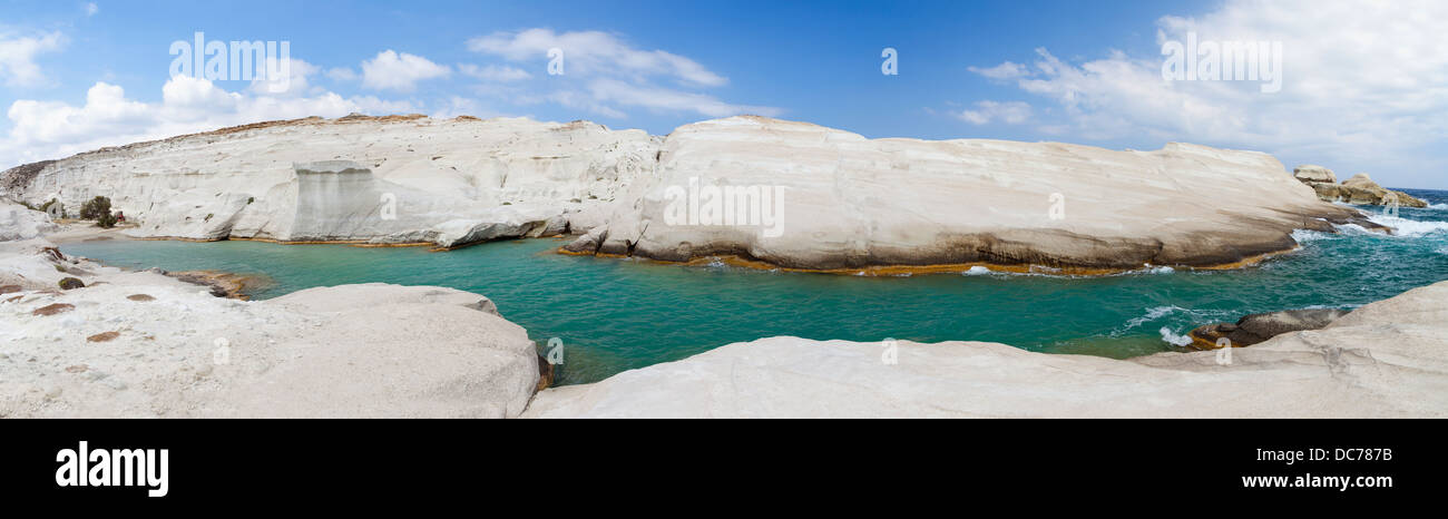 Moon landscape,mineral formations in Sarakiniko beach.Milos island ...