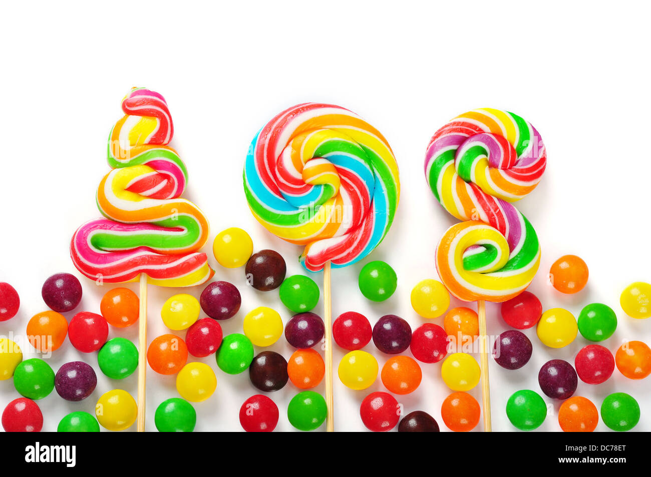colorful candies isolated on white background Stock Photo - Alamy