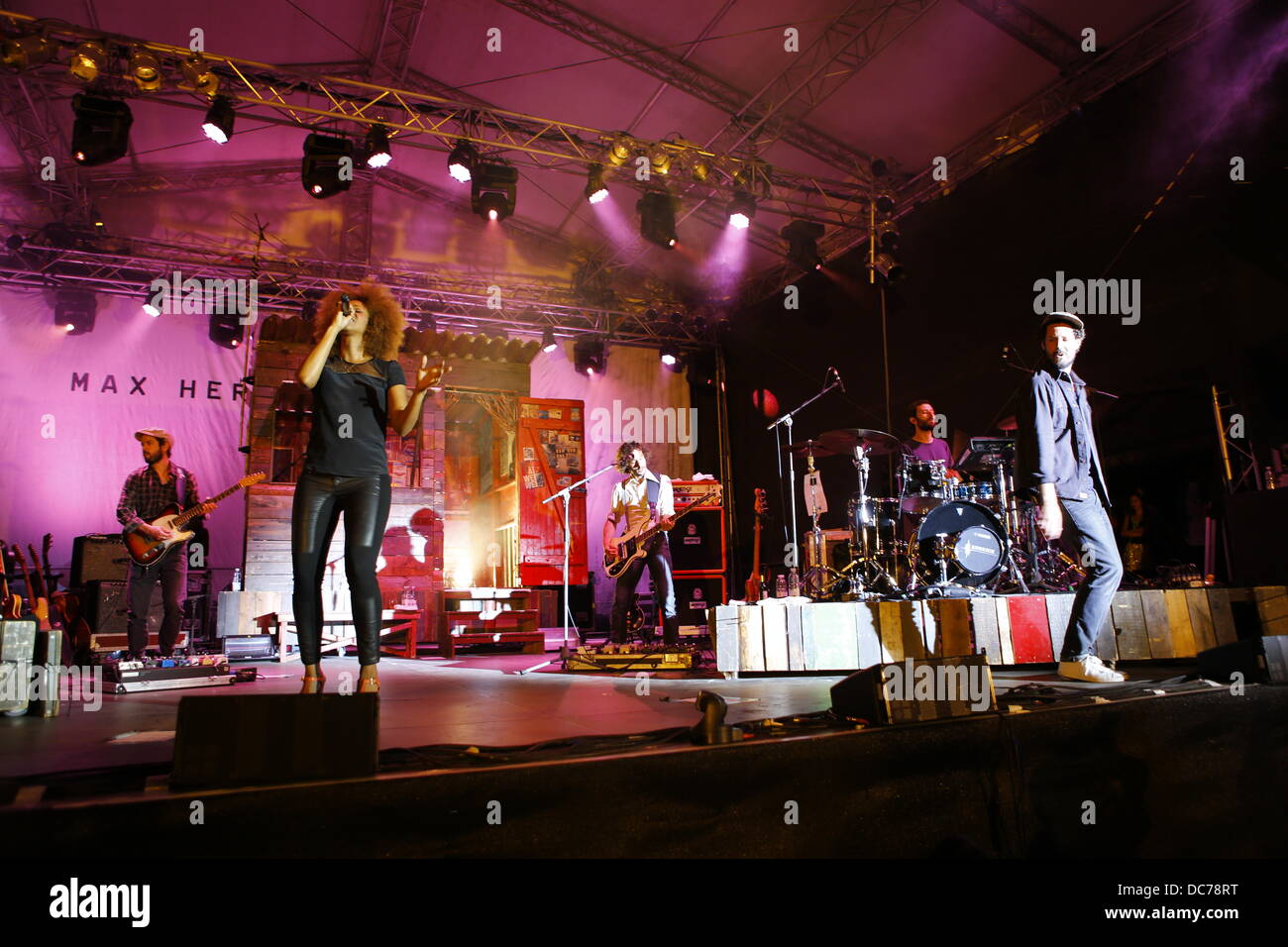 Worms, Germany. 10th August 2013. Singer Max Herre and his supporting ...