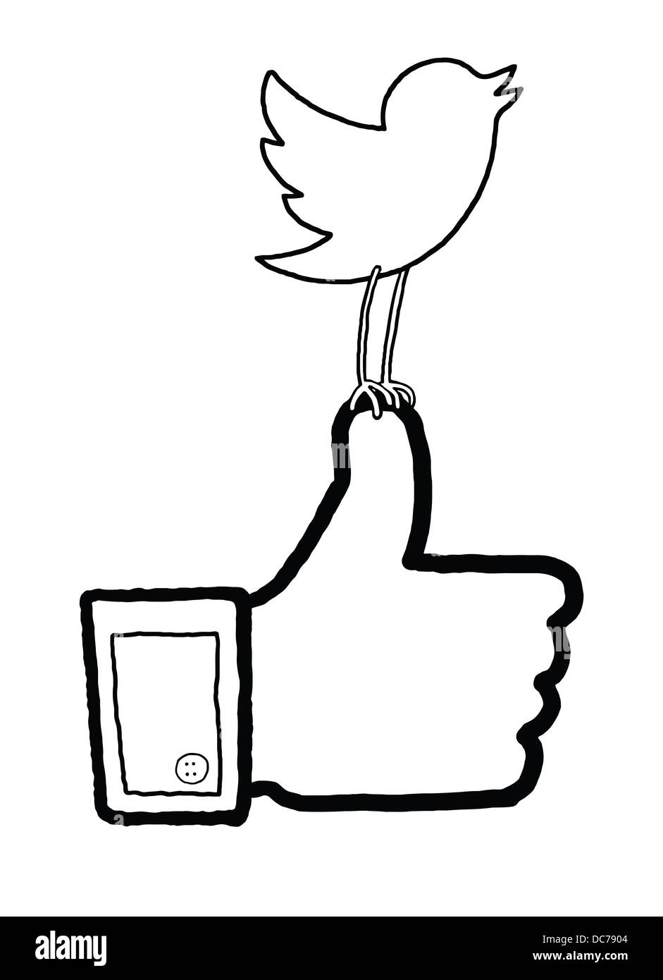 Like social media icons hand Black and White Stock Photos & Images - Alamy