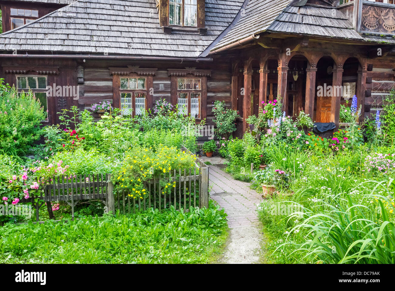 Wooden rustic wood house in the countryside Stock Photo - Alamy
