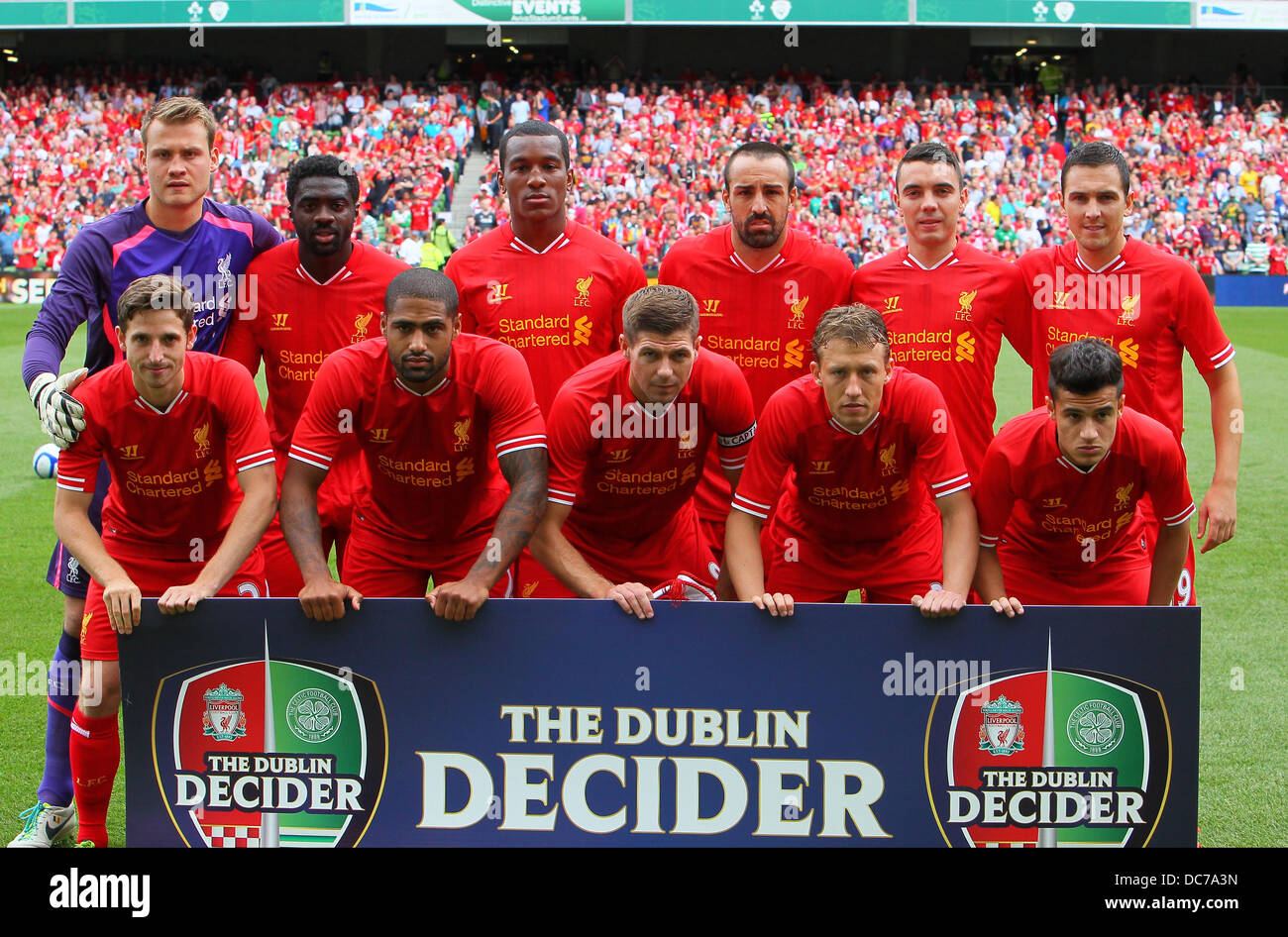 Dublin, Ireland. 10th Aug, 2013. Liverpool team photo before The Dublin ...