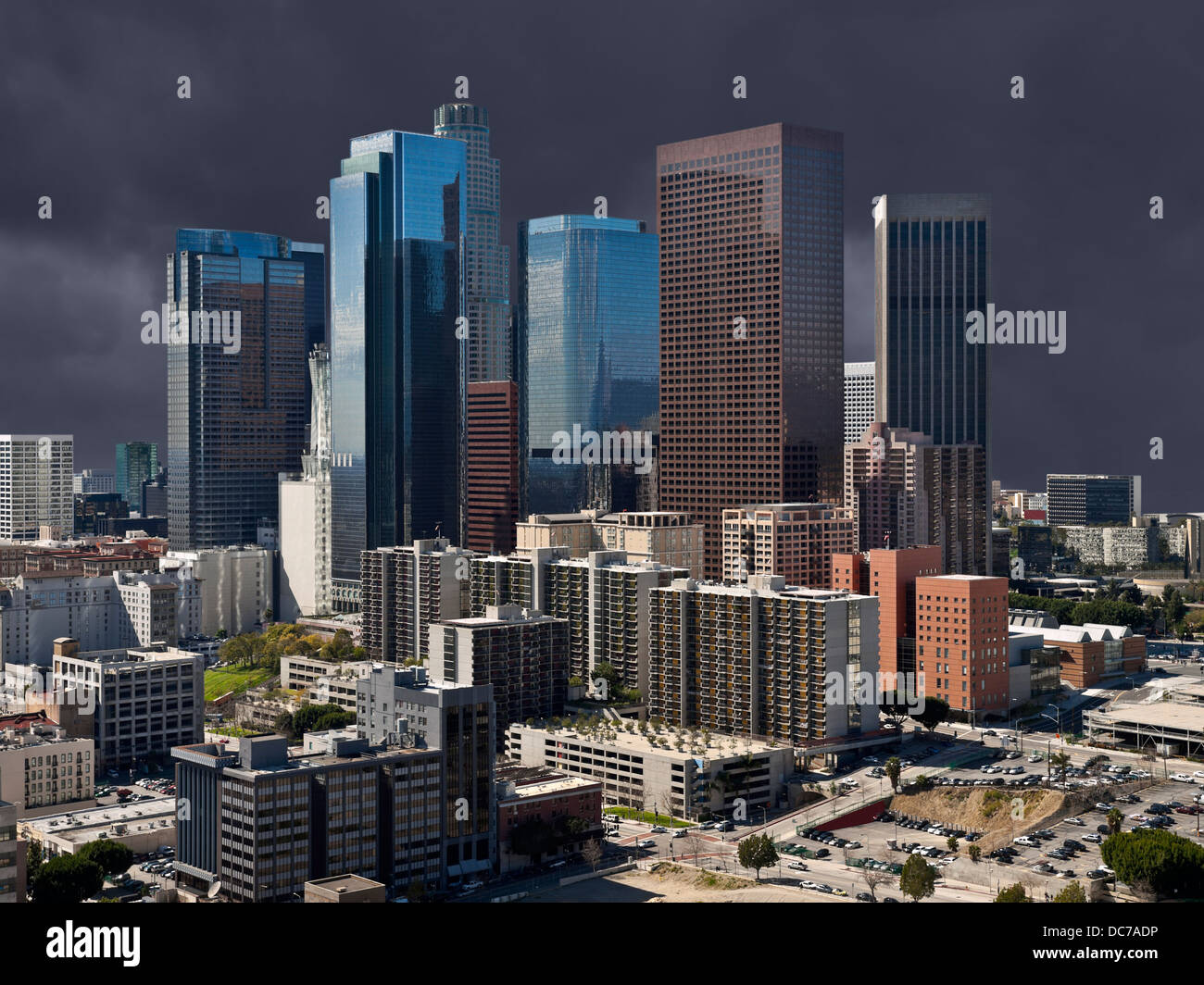 Downtown los angeles dark storm hi-res stock photography and images - Alamy