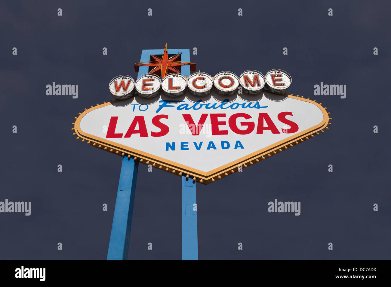 Welcome Las Vegas Sign Dark High Resolution Stock Photography and ...