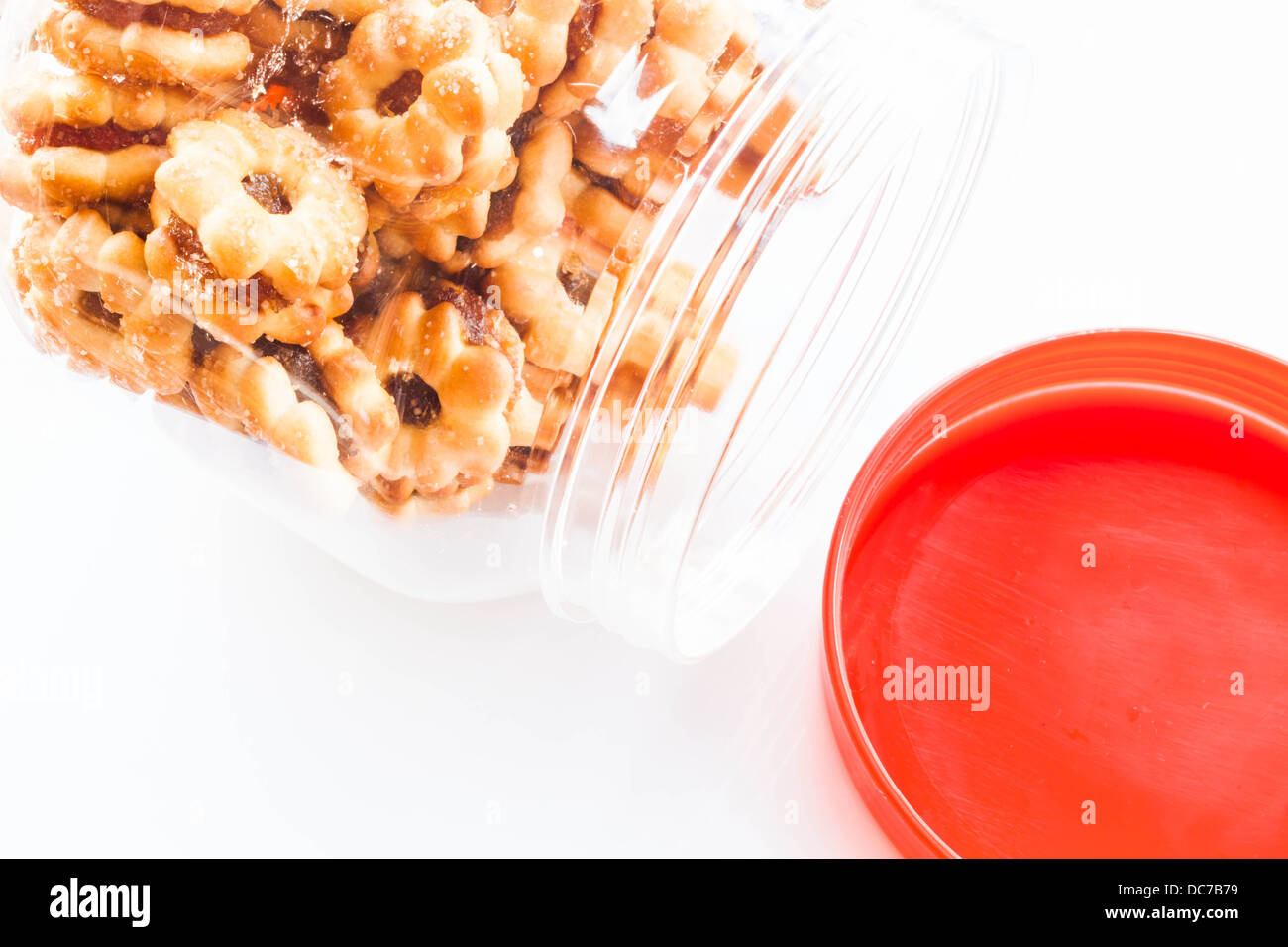 Sweet pineapple fillings cracker isolated on white background, stock ...