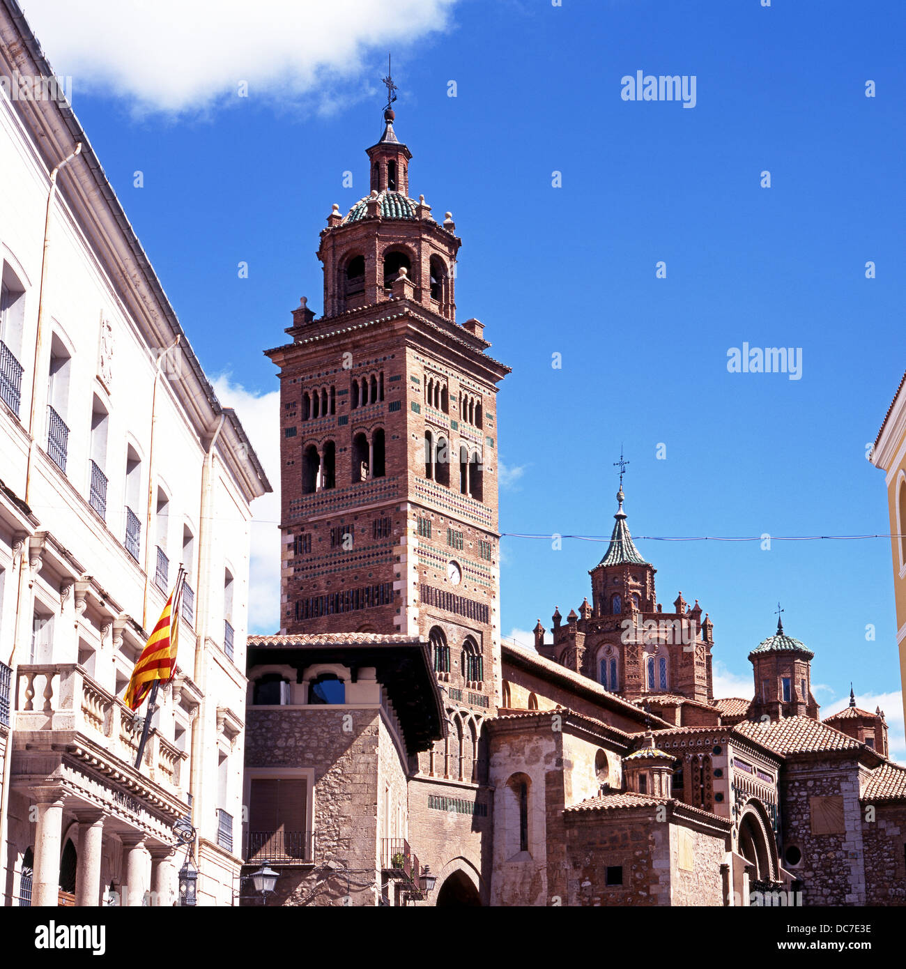 Cathedral and bell/clock tower, Teruel, Teruel Province, Aragon, Spain ...
