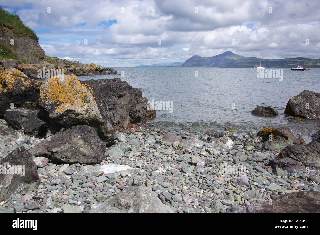 View across the bay to the North from Morfa Nefyn Stock Photo - Alamy