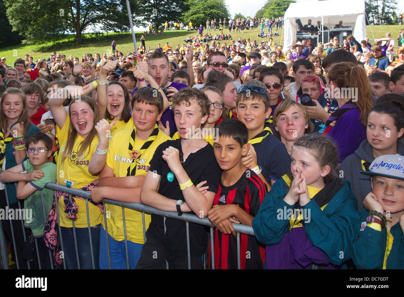 A group of scouts is having fun at the annual Cornwall Scout Jamboree ...