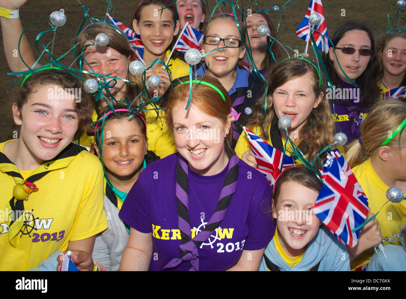 A group of scouts is having fun at the annual Cornwall Scout Jamboree ...