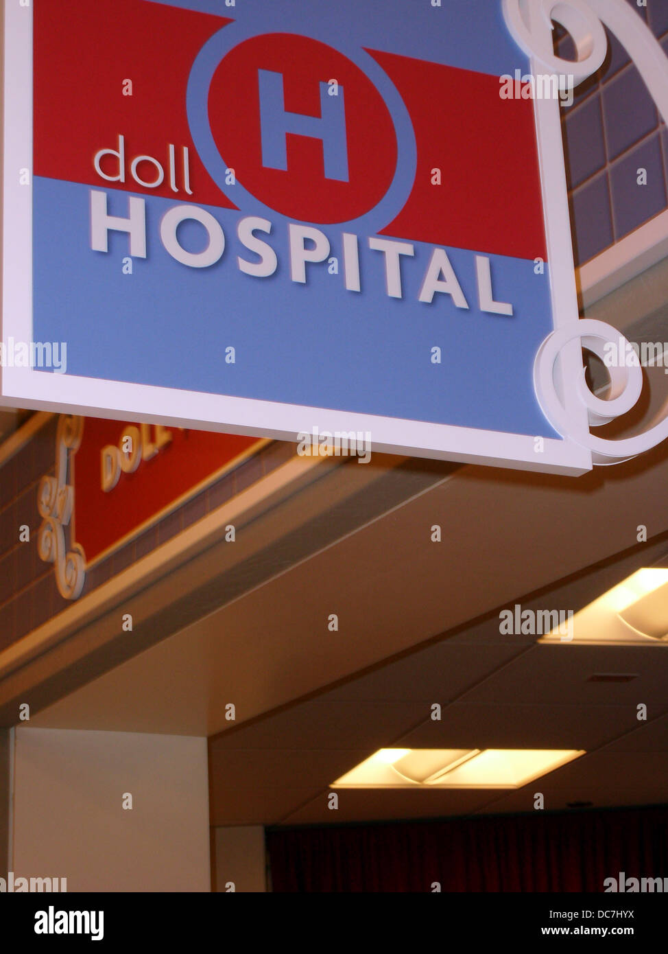 Sign showing doll hospital American Girl Place Chicago Stock Photo - Alamy