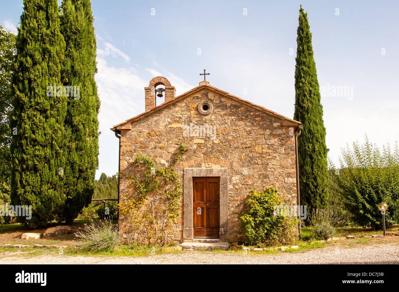 little stone chapel in tuscany, italy Stock Photo - Alamy
