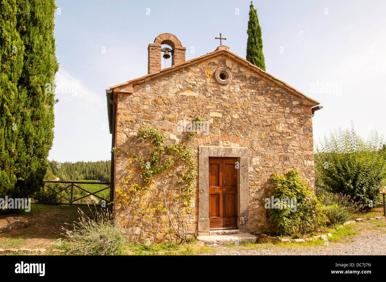 little stone chapel in tuscany, italy Stock Photo - Alamy