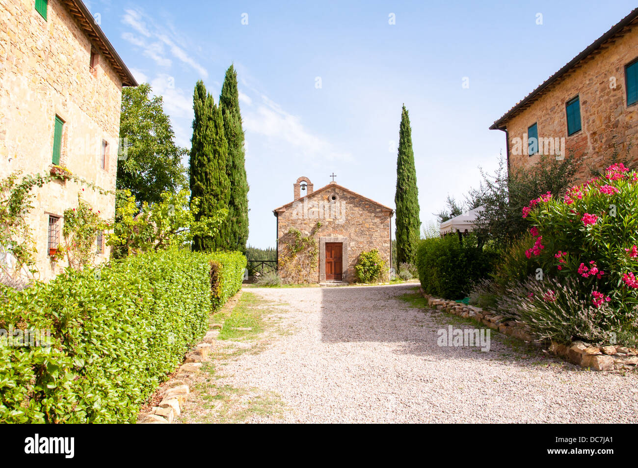 little stone chapel in tuscany, italy Stock Photo - Alamy