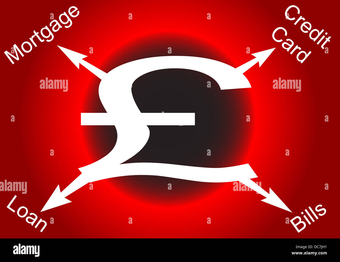 Illustration - personal finance being pulled from each direction Stock ...