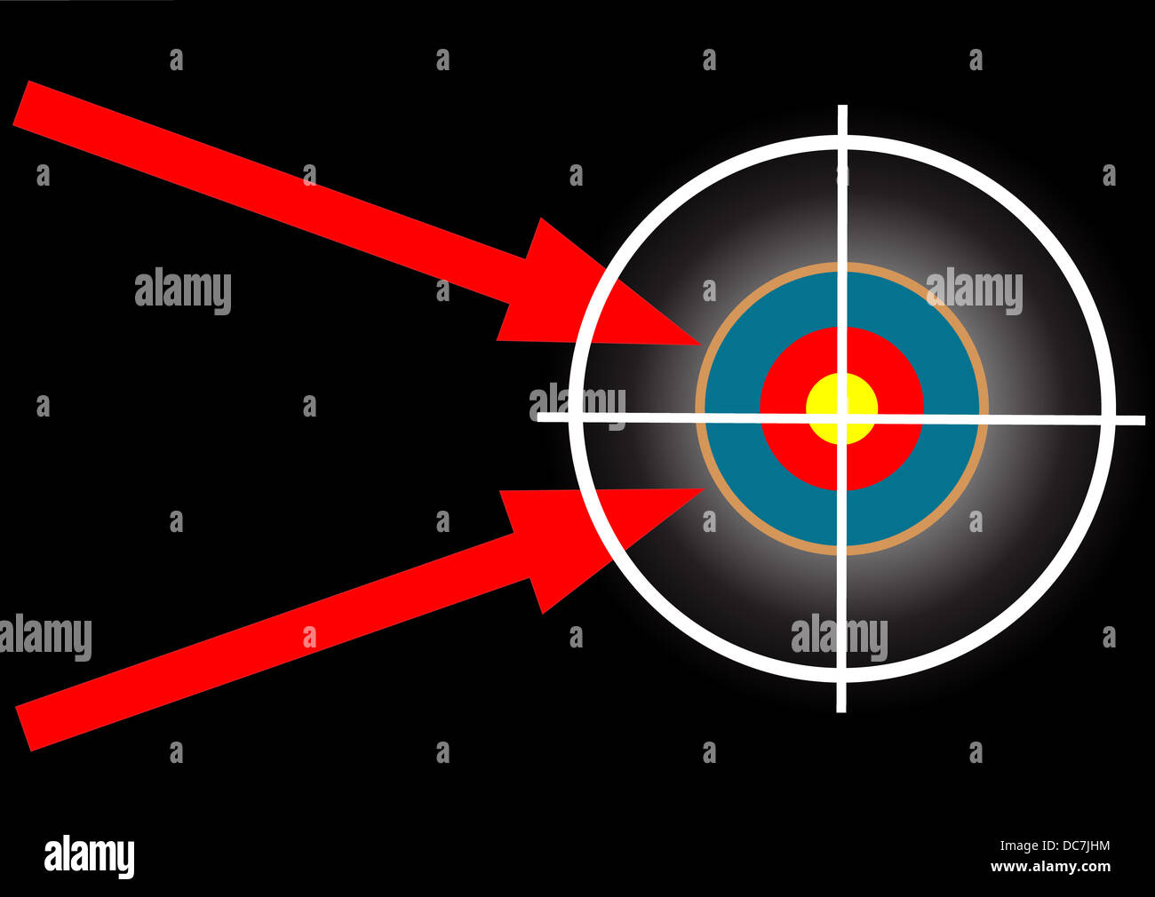 Target Illustration with cross-hairs on the target and emphasised by ...