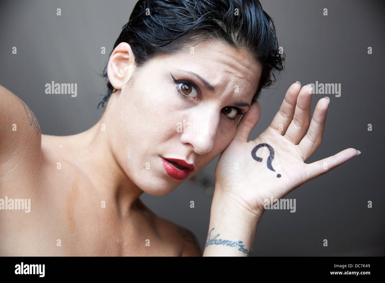 woman questioning herself Stock Photo - Alamy