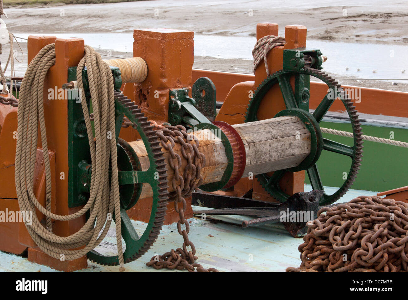 Winch on sailing barge hi-res stock photography and images - Alamy
