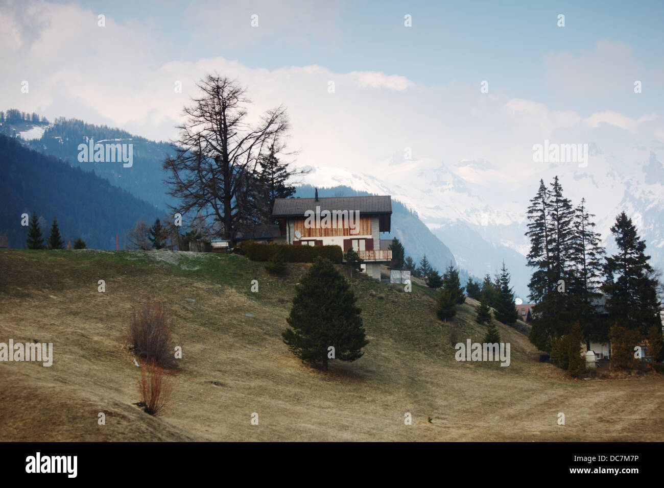 chalet in alpine mountains Stock Photo - Alamy