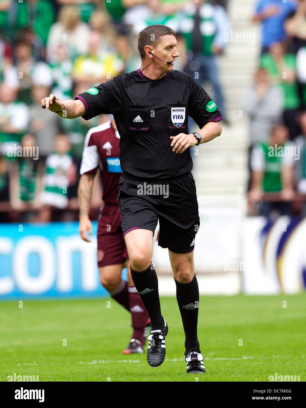 11.08.2013 Edinburgh, Scotland. Ref Craig Thomson during the Scottish ...