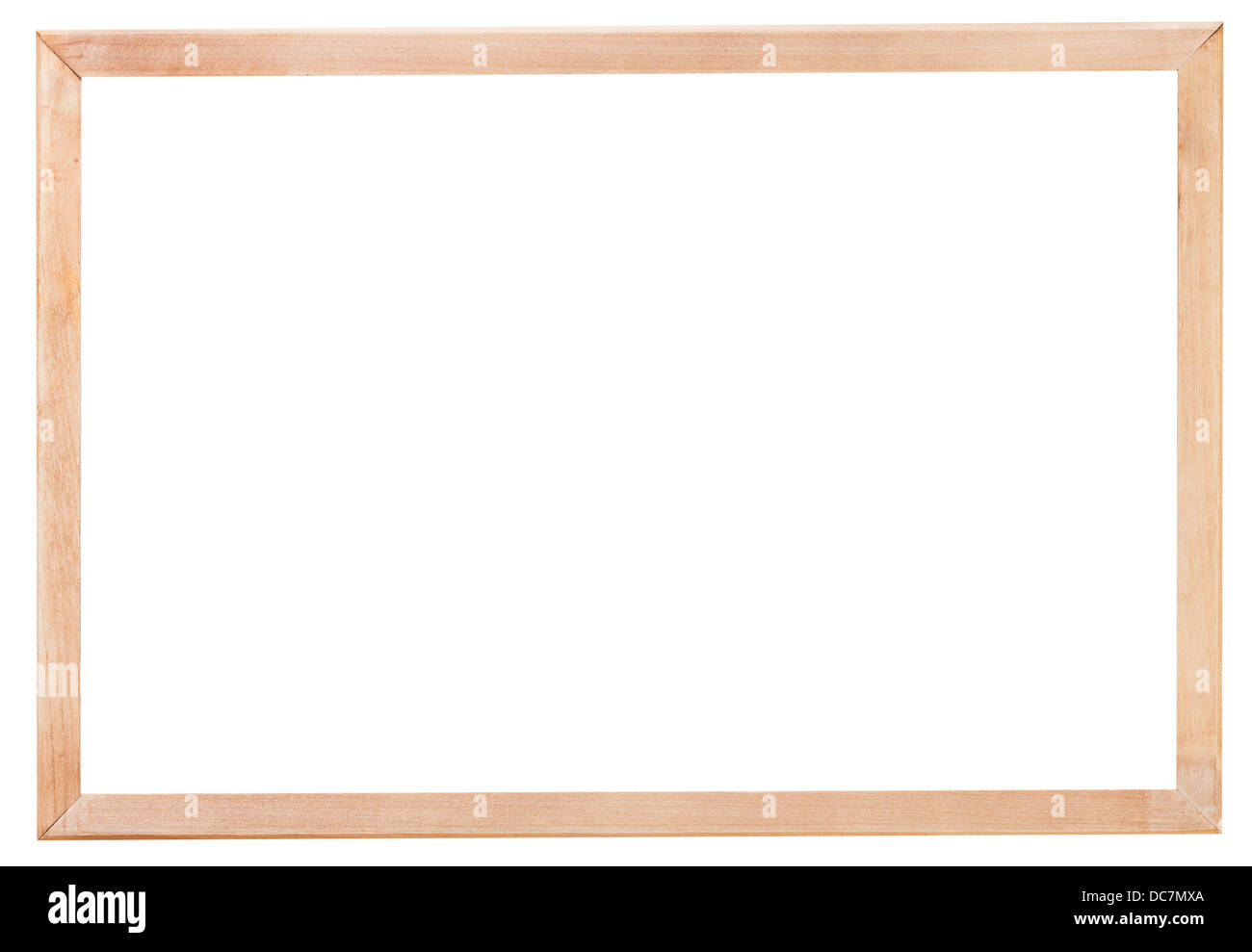 new simple narrow picture frame with cutout canvas isolated on white ...