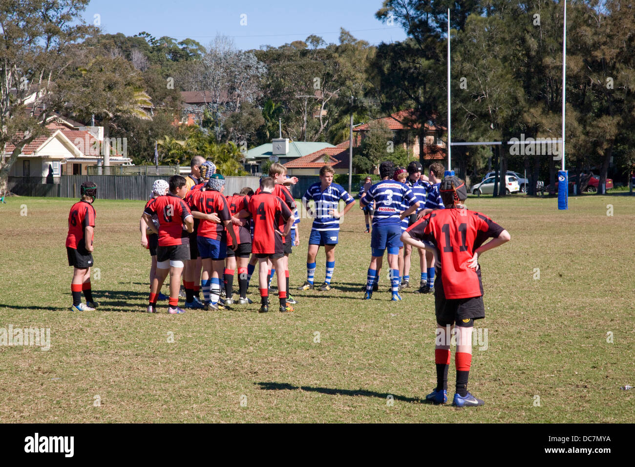 australian boys play rugby union in newport,sydney,australia Stock ...